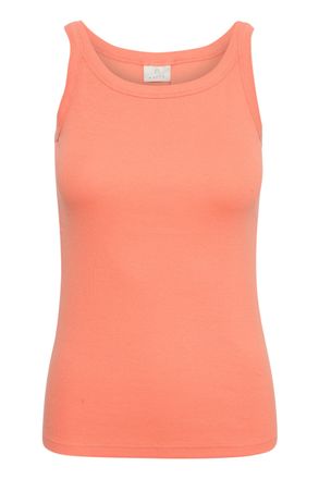 Kaffe Damen Tanktop, Scoop, Hals, Skinny Fit, ärmellos, gerippt, Jersey Top, Melone, X-Large