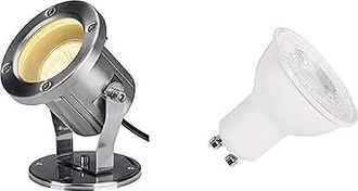 SLV NAUTILUS 10 SPOT | Au&szlig;enlampe f&uuml;r die Beleuchtung von Garten, Terrasse, Pflanzen, Wegen, Teich, Aussen-Leuchte, Au&szlig;en-Strahler | inkl. effizientem GU1