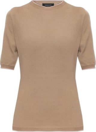Fabiana Filippi Femme, Pulls, Beige, Taille: 36 FR Top &agrave; col rond