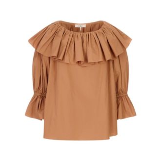 Chlo&eacute; Baumwollbluse mit R&uuml;schen - - Blouses & Shirts - Damen - Braun - S