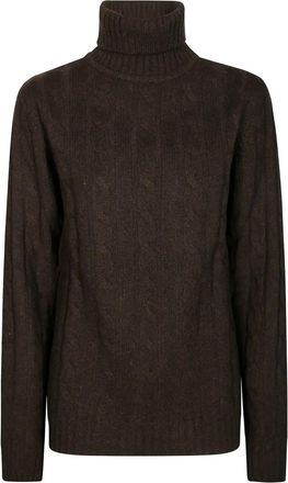 Daniele Fiesoli Rollkragenpullover mit Zopfmuster - Braun