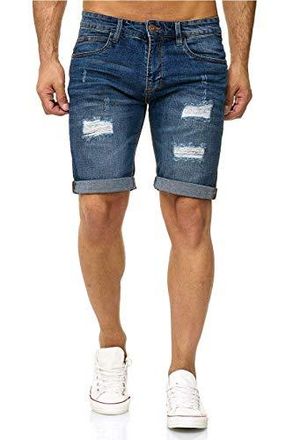 Indicode Short en jean Kaden, Medium Indigo Ripped, XXL