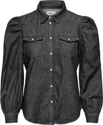Only ONLMALLORY Life LS DNM Shirt QYT Chemise, Washed Black, M Femme