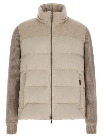 Moorer Mens Beige Wool Full-Length Jacket Clothing
