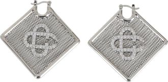 Casablanca Femme, Accessoires, Gris, Taille: ONE Size Diamond Logo Ear Hoops