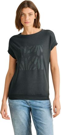 Cecil Damen B322952 T-Shirt mit Print, Slate Khaki, X-Small