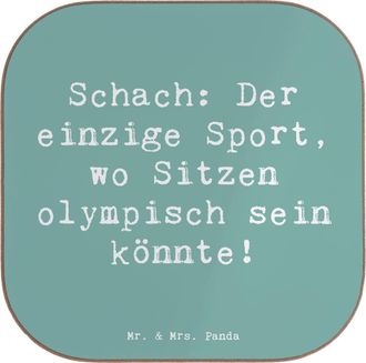 Mr. & Mrs. Panda Coaster Spruch Schach Sport - Geschenk, Sportler, Geduld, Geschenke, Konzentration, Untersetzer f&uuml;r Gl&auml;ser, Schachsport, gl&auml;seruntersetzer, olympische
