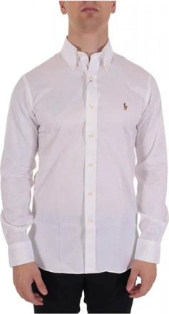 Ralph Lauren Homme, Chemises, Blanc, Taille: XL Chemise Oxford Boutonn&eacute;e Coupe Personnalis&eacute;e