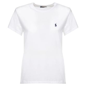 Ralph Lauren Femme, Tops, Blanc, Taille: 36 FR T-shirt classique en coton &agrave; col rond