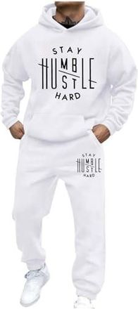 Generic Surv&ecirc;tements pour hommes avec imprim&eacute; sweat &agrave; capuche ample jambe droite poche pantalons de surv&ecirc;tement ensembles d&eacute;contract&eacute;s pour le sport quotidien