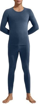 Generic Tuxedo Veste thermique en soie Ensemble de sous-v&ecirc;tements &eacute;pais sans couture V&ecirc;tements dautomne Pantalon haute &eacute;lastique col rond Sous-v&ecirc;tements therm