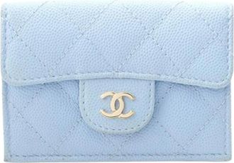 Chanel Portefeuille Tri-fold Pre-owned - Femme - Pre-owned - Bleu - Taille: ONE Size