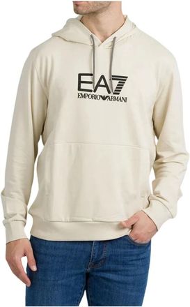 Emporio Armani Emporio Armani Ea7, Homme, Sweatshirts et sweats &agrave; capuche, Beige, Taille: M Sweat &agrave; Capuche Beige avec Poche Avant