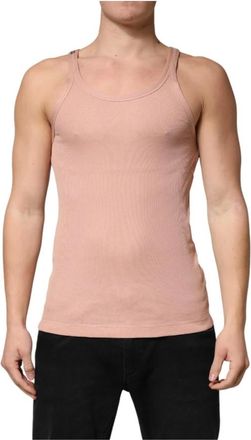 Dolce & Gabbana Homme, Tops, Rose, Taille: XL D&eacute;bardeur T-shirt Sans Manches &agrave; Col Rond