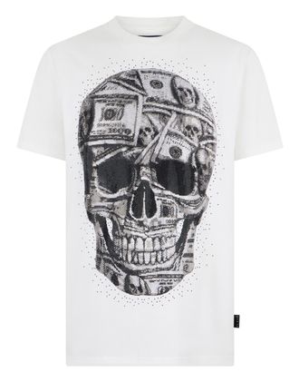 Philipp Plein Kurzarm-Rundhals-T-Shirt Skull