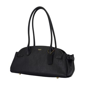 Coach Womens Empire Carryall Shoulder Bag Black Cowhide