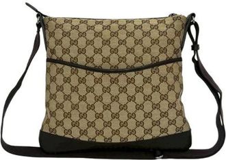 Gucci Sac bandouli&egrave;re en toile et cuir GG Pre-owned - Femme - Pre-owned - Beige - Taille: ONE Size