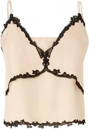 Pinko Pinko, Femme, Blouses et Chemises, Rose, Taille: 40 FR Top avec inserts en dentelle