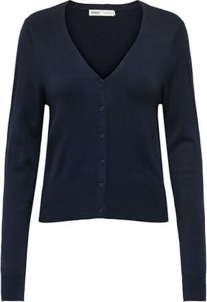 Only Vneck Onlvenice Life Ls Cardi KNT Noos Pull &agrave; col V, Bleu Nuit, M Femme