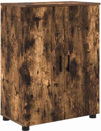 vidaXL Badezimmerschrank mit T&uuml;r Ger&auml;ucherte Eiche 60 x 35 x 80 cm vidaXL