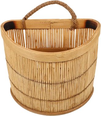 Cabilock Wandhängekorb Aus Geflochtenem Material Aufbewahrungskorb Für Küche Hängekorb Zum Einhängen Korb Für Obst Und Gemüse Blumenhängekorb Für Wanddekoratio