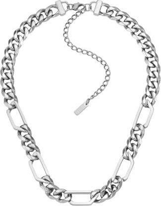 Diesel Collier pour homme en acier inoxydable avec fermoir mousqueton