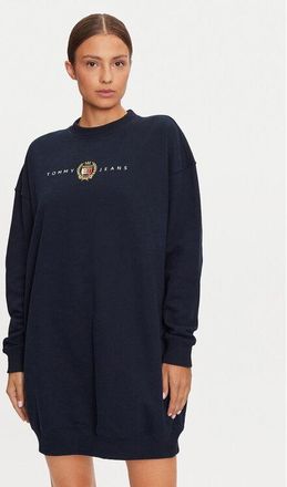 Tommy Jeans Strickkleid DW0DW18715 Dunkelblau Relaxed Fit