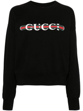 Gucci Sweatshirt mit Gucci Web-Print - Schwarz