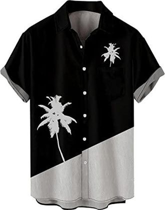 Generic Chemise hawa&iuml;enne amusante &agrave; manches courtes pour homme - Style d&eacute;contract&eacute; - Pour l&eacute;t&eacute;, les Cara&iuml;bes - Pour le golf, le palmier hawa&iuml;en, la croisi&egrave;re