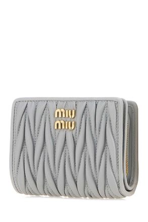 Miu Miu Womens Pastel Blue Leather Wallet Perla Extra-Accessori