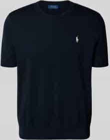 Polo Ralph Lauren Strickshirt mit Rundhalsausschnitt und Label-Stitching