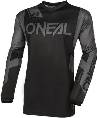 O'Neal | Maillot Motocross Manches Longues | MX Enduro | Protection coude rembourr&eacute;e, col en V, Respirant | Element Jersey Racewear V.24 | Adulte | Noir Gris