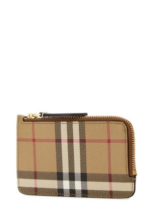 Burberry Womens Printed Canvas Card Holder Archivebeige Polyurethane Polyester Cotton Portafogli
