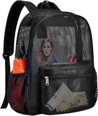 Generic Sac &agrave; dos en maille, &eacute;l&eacute;gant, robuste - Sac &agrave; dos transparent de qualit&eacute; sup&eacute;rieure pour &eacute;tudiant, sports de fitness | Plage - Sac &agrave; dos transparent p