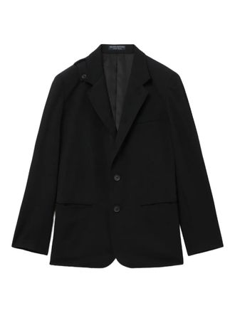 Yohji Yamamoto blazer en laine à détail aux épaules - Noir