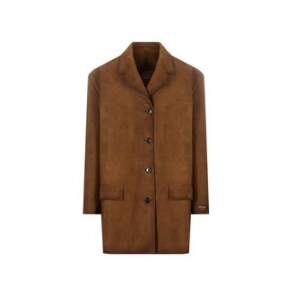 Prada Manteau en cuir dagneau