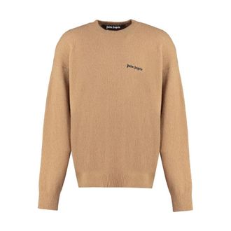 Palm Angels Bestickter Logo Strickpullover - - Knitwear - Herren - Braun - XL