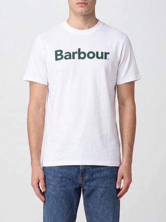 Barbour T-shirt &agrave; col rond en coton avec logo imprim&eacute; sur le devant