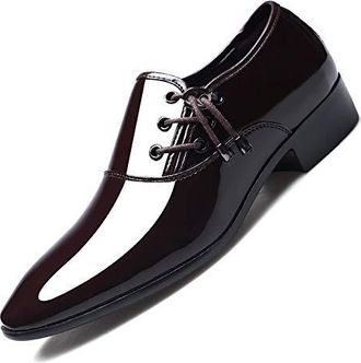 Generic Chaussures habill&eacute;es Oxford for Hommes, &agrave; Lacets, Bout Pointu, Cuir PU Brillant, Semelle en Caoutchouc, Talon carr&eacute;, antid&eacute;rapantes, Basses, for soir&eacute;