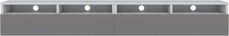 Selsey Selsey Rednaw - TV-Lowboard mit zwei Schubladen - 200 cm - matt wei&szlig;/hochglanz grau