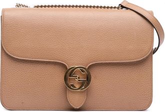 Gucci Hobo Bags - Medium Dollar Calfskin Interlocking G Crossbody - Gr. unisize - in Braun - für Damen