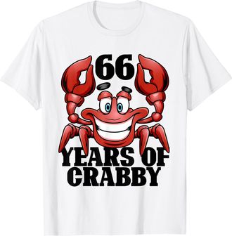 BDAZ 66 Years of Crabby Funny Crab Beach 66th Birthday Men Women T-Shirt
