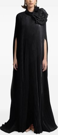 Gemy Maalouf draped flower maxi dress - Schwarz