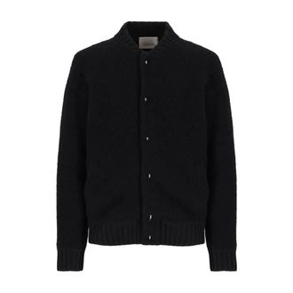 Laneus Homme, Pulls, Noir, Taille: M Veste Bomber Boutonn&eacute;e en Boucl&eacute;