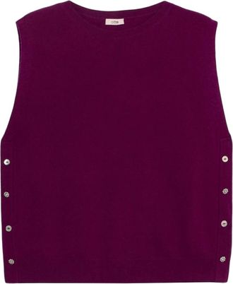 Oltre Femme, Pulls, Violet, Taille: 38 FR Cardigan en laine et cachemire avec boutons