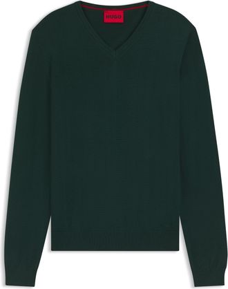 HUGO BOSS Herren San Vredo-M Pullover aus Schurwolle mit V-Ausschnitt Hellgr&uuml;n XXL