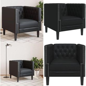vidaXL Chesterfield-Sessel Schwarz Kunstleder - Vidaxl