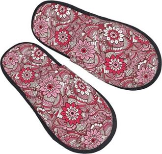 Generic Fleur Dessin&eacute;e &Agrave; La Main 2 Femme Homme Slippers Confortable Chaussons L&eacute;g&egrave;res Pantoufles Pour Maison Hiver Int&eacute;rieur M