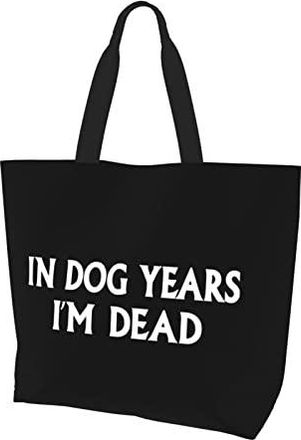 AOOEDM In Dog Year IM Dead Sac &agrave; provisions r&eacute;utilisable en toile pour femme