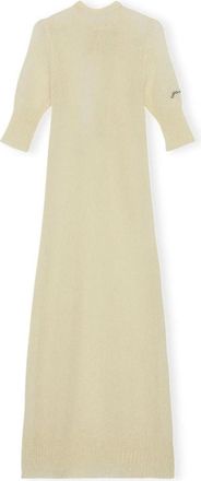Ganni Femme, Robes, Beige, Taille: 40 FR Robe Midi Col O en Maille M&eacute;lange Mohair